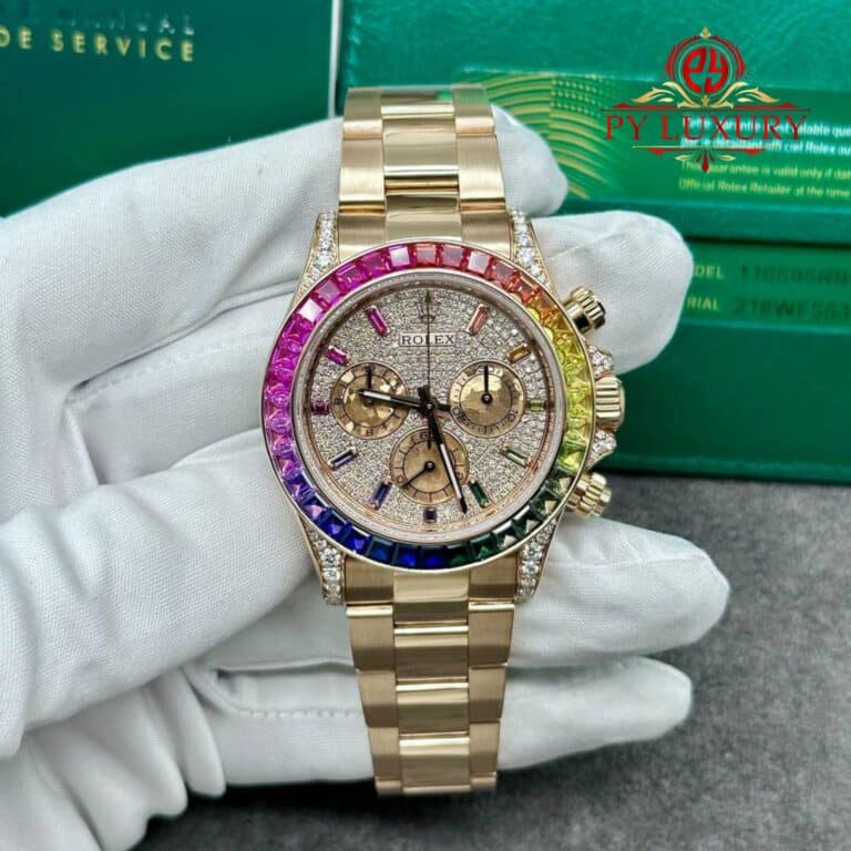 Rolex Daytona 116505 Rainbow Diamonds Pavé Dial Solid 18K Rose Gold ...