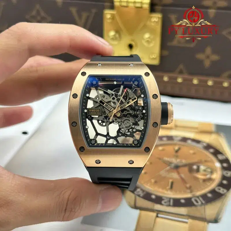Richard Mille RM035 Americas Rose Gold Toro Skeleton 1:1 Best Replica ...