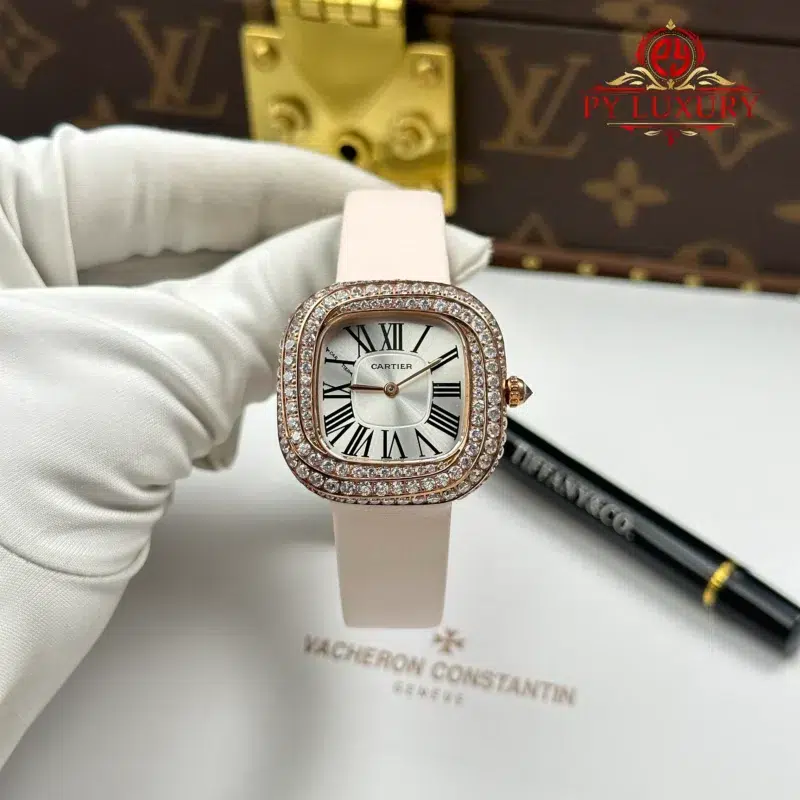 Cartier Coussin Medium Model WJCS0005 Rose Gold Spiral-set Diamonds ...